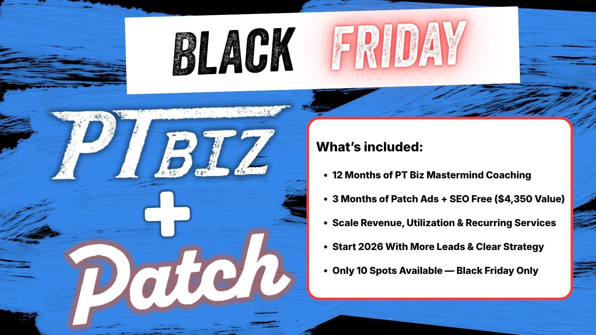 Black Friday Mastermind Offer: Scale Your PT Clinic in 2025 (+ 3 Months ...